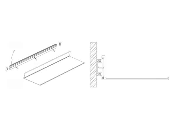 Estante flotante de aluminio (en forma de L) | Fuzhen | ETW International